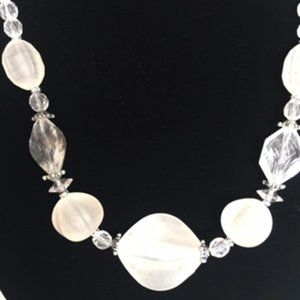 Jewelry | Clear Frosted Plastic Beaded Necklace | Poshmark
